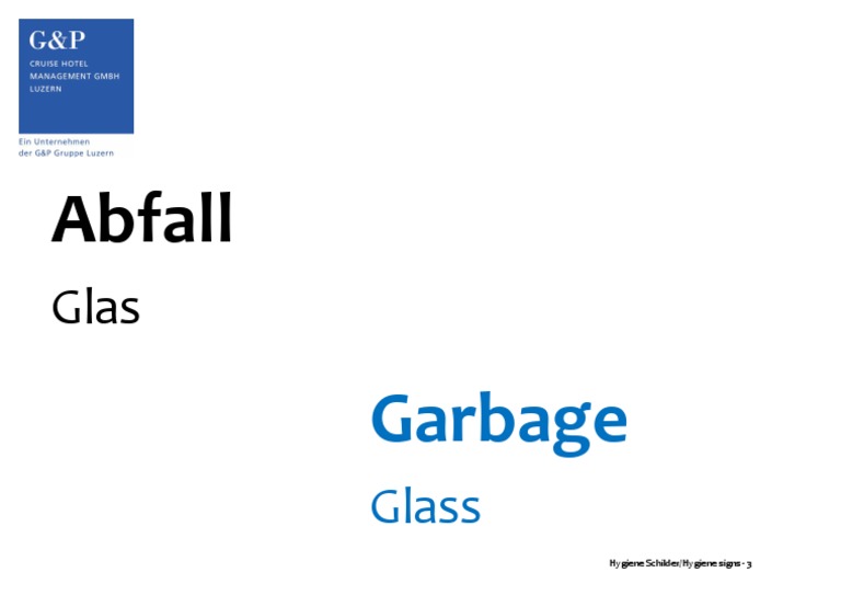 Schild Abfall Glas | PDF