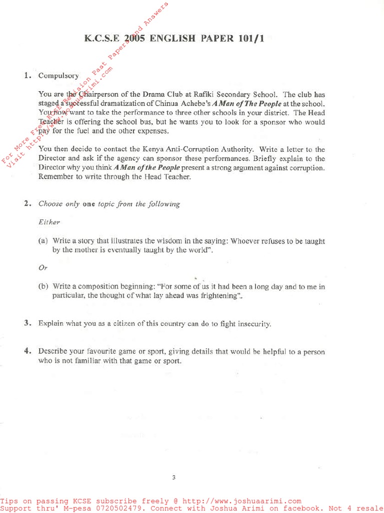 For More Free KCSE Revision Past Papers and Answers | PDF