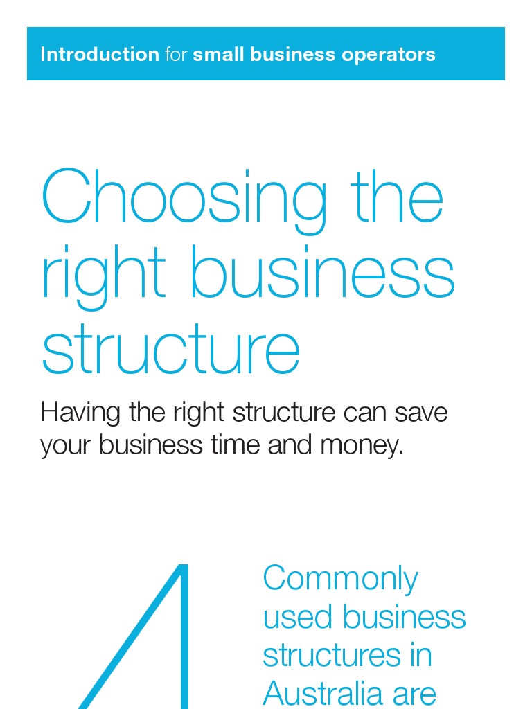 Choosing the right business structure: Commonly used business ...
