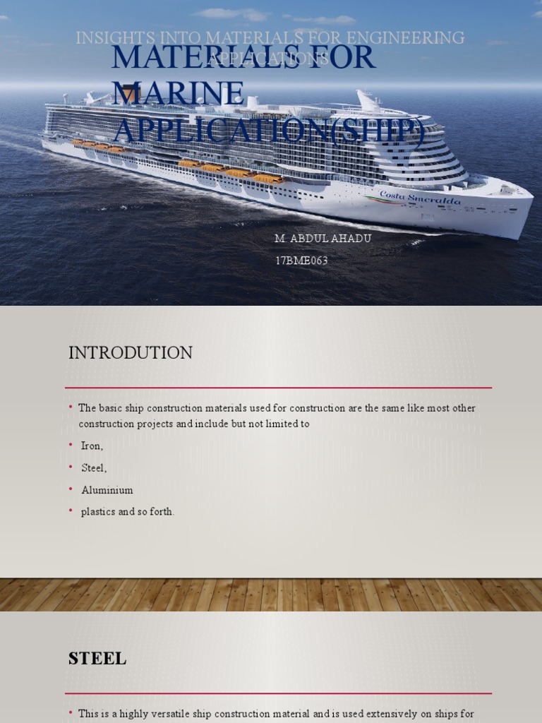 17BME063 Materials For Marine Application (Ship) | PDF | Ships | Steel