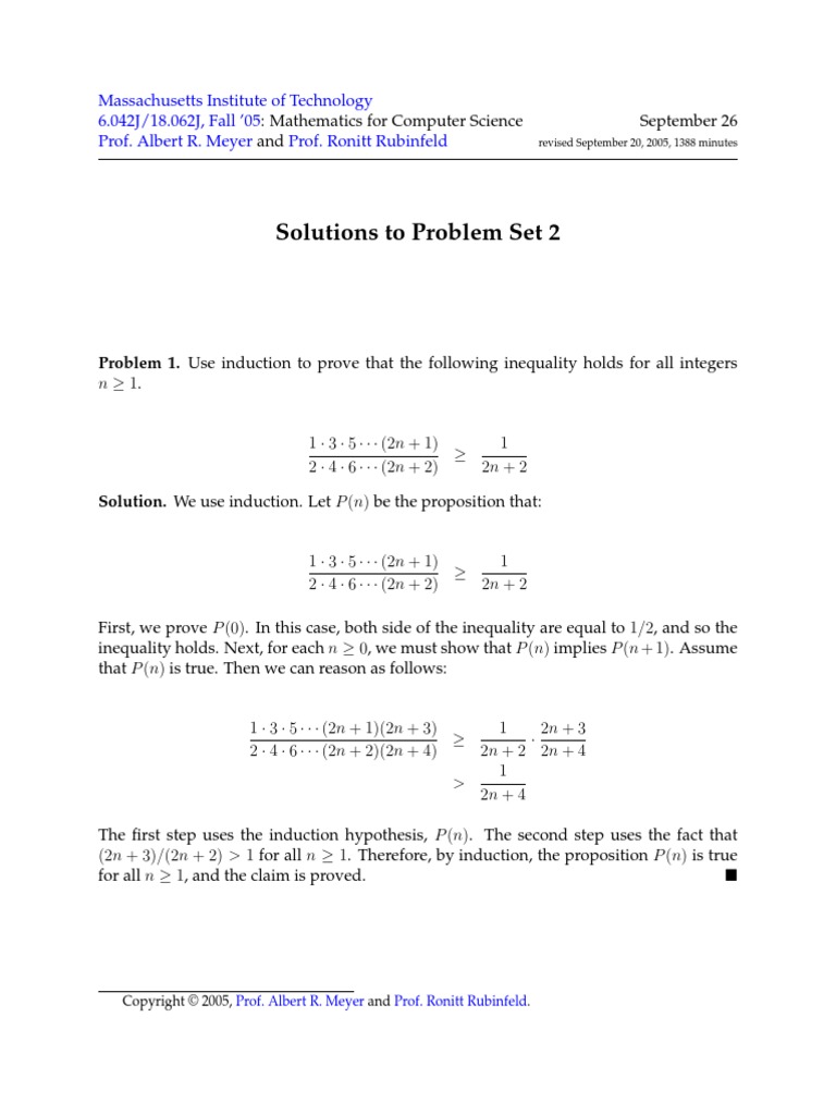Solutions To Problem Set 2 | PDF | Mathematical Proof | Mathematical Logic