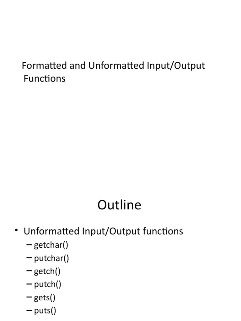 Formatted And Unformatted Functions Continus Pdf String Computer Science Software