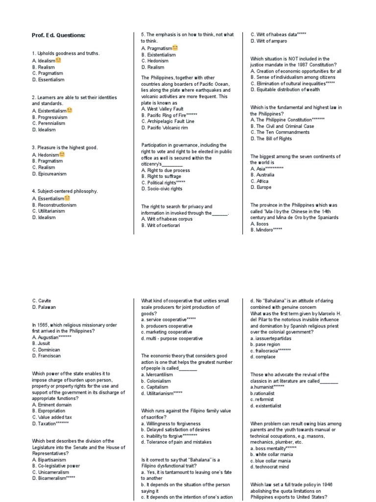 LET-PROF-ED-Prof Exercise | PDF | Cell (Biology) | Cell Membrane