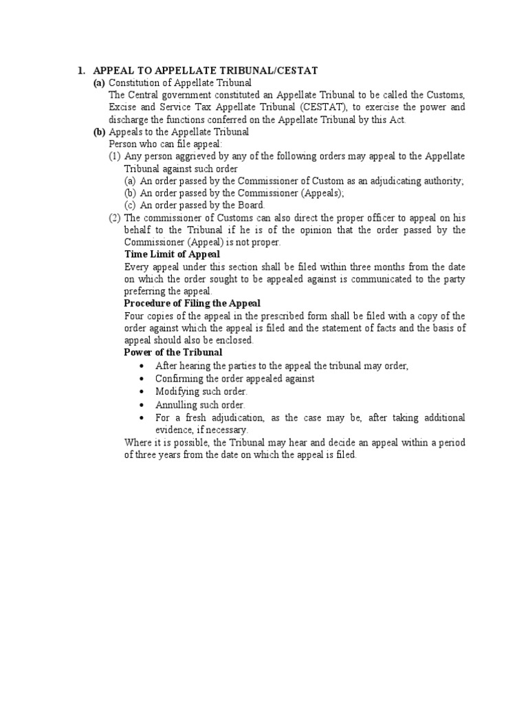 Appeal To Appellate Tribunal | PDF