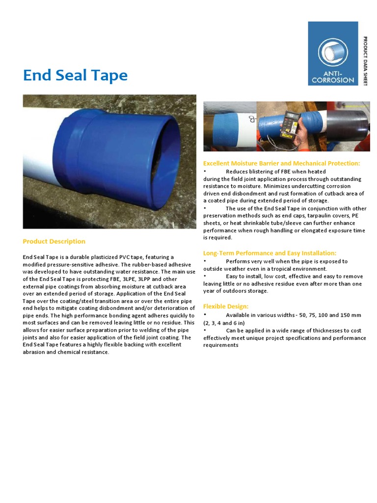 2.end Seal Tape - 1 Jul 2012 - PDS | PDF | Adhesive | Pipe (Fluid ...