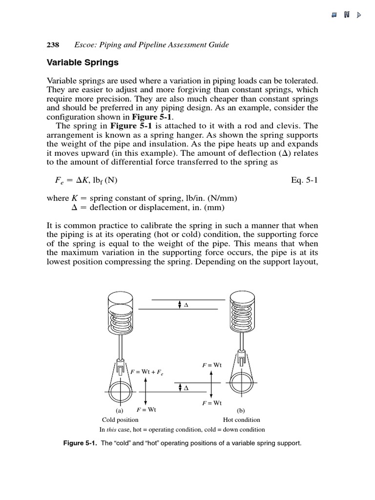 Variable Springs: Escoe: Piping and Pipeline Assessment Guide | PDF