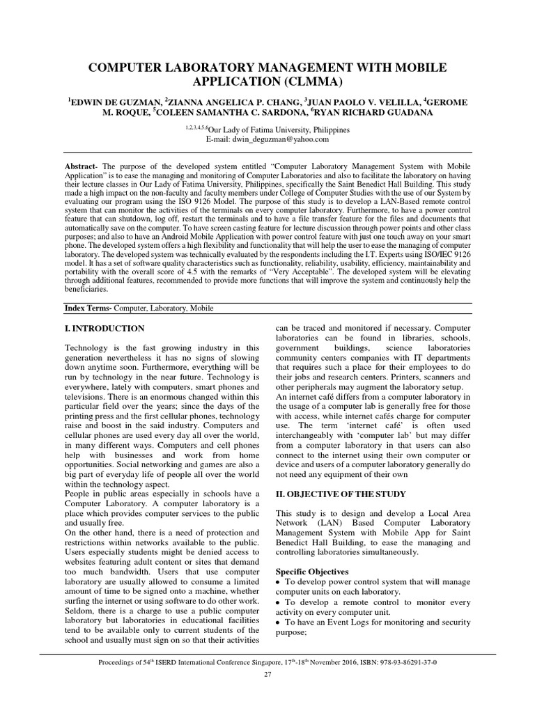 Computer Laboratory Management With Mobile Application (Clmma) | PDF ...