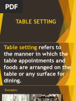 Table Setting Lesson Plan | PDF | Tableware | Domestic Implements