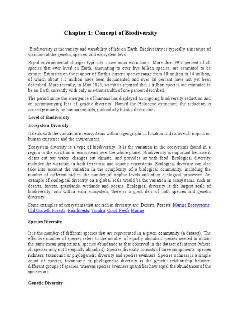 Biodiversity Conservation and Management For BSC Botany Students | PDF ...