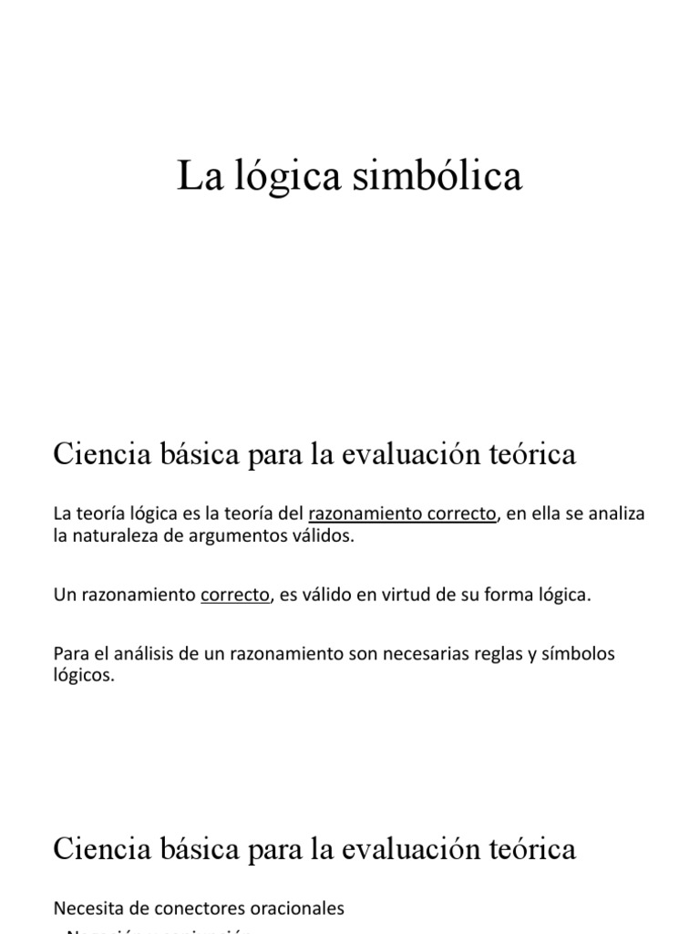 La Lógica Simbólica | PDF | Lógica matemática | Epistemología