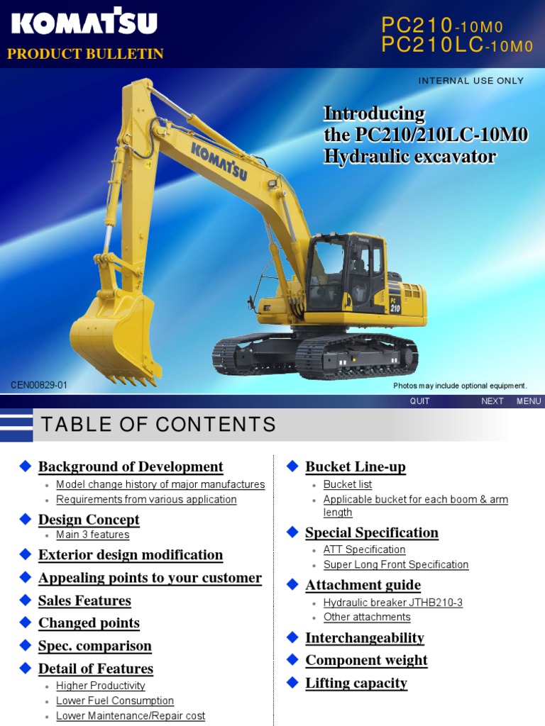 Komatsu PC210-10M0 Excavator Overview | PDF | Horsepower | Pump