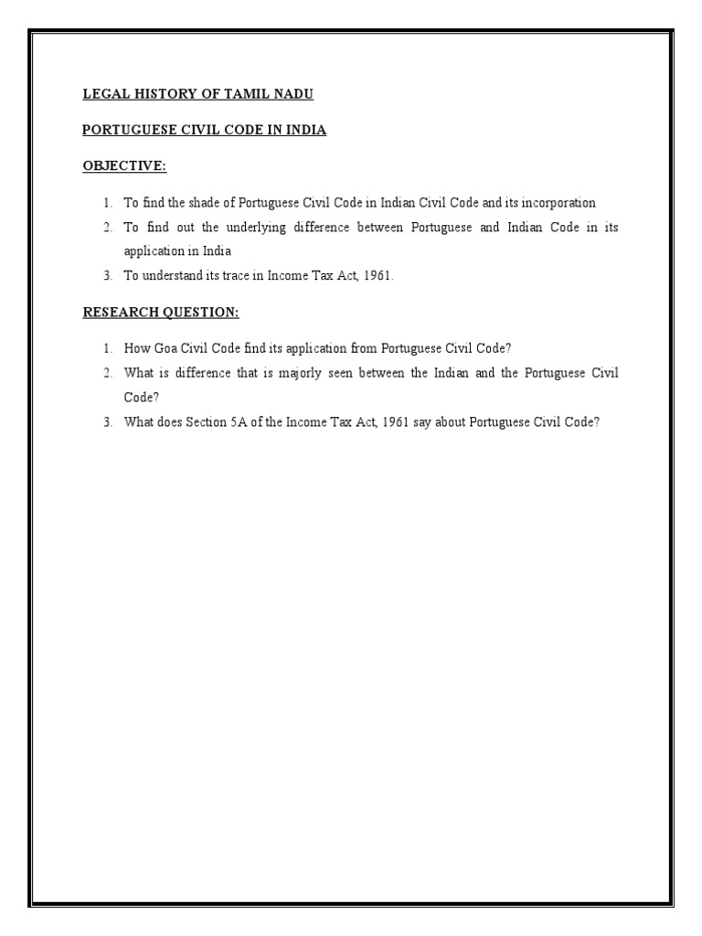 Portuguese Civil Code's Influence on Indian Law | PDF