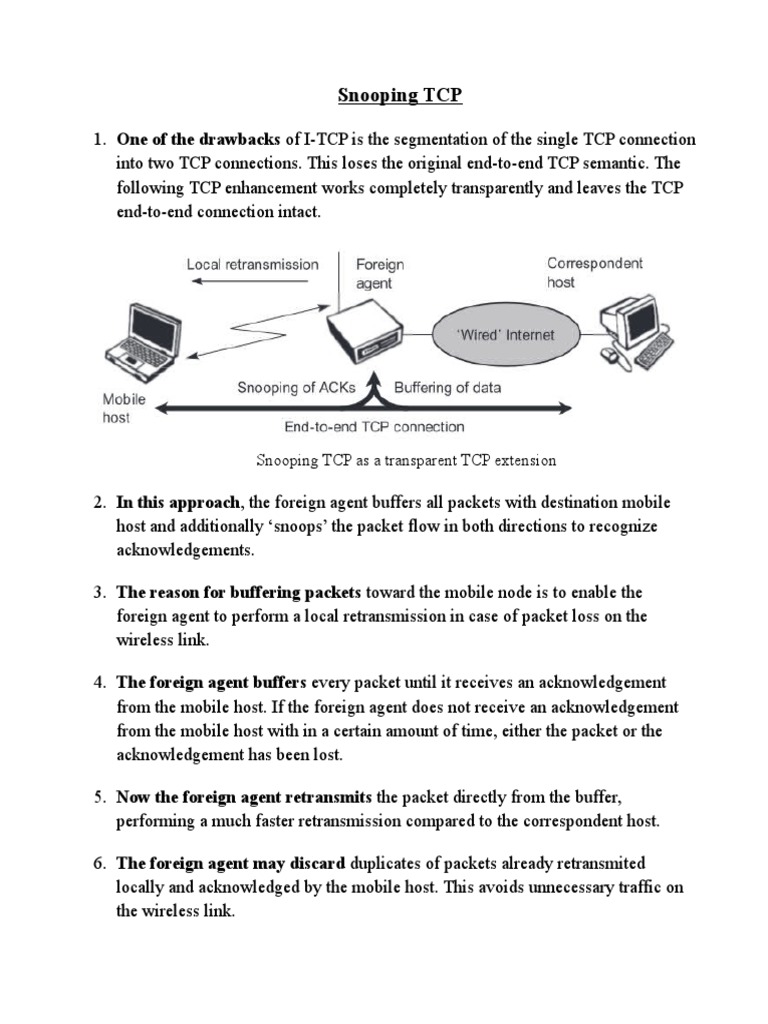 Snooping TCP As A Transparent TCP Extension | PDF | Transmission ... Snooping TCP As A Transparent TCP Extension | PDF | Transmission ...