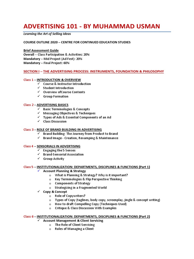 Advertising 101 - by Muhammad Usman: Section I - The Advertising ...