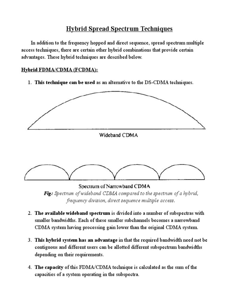 Hybrid Spread Spectrum Techniques | PDF | Channel Access Method | Physical Layer Protocols