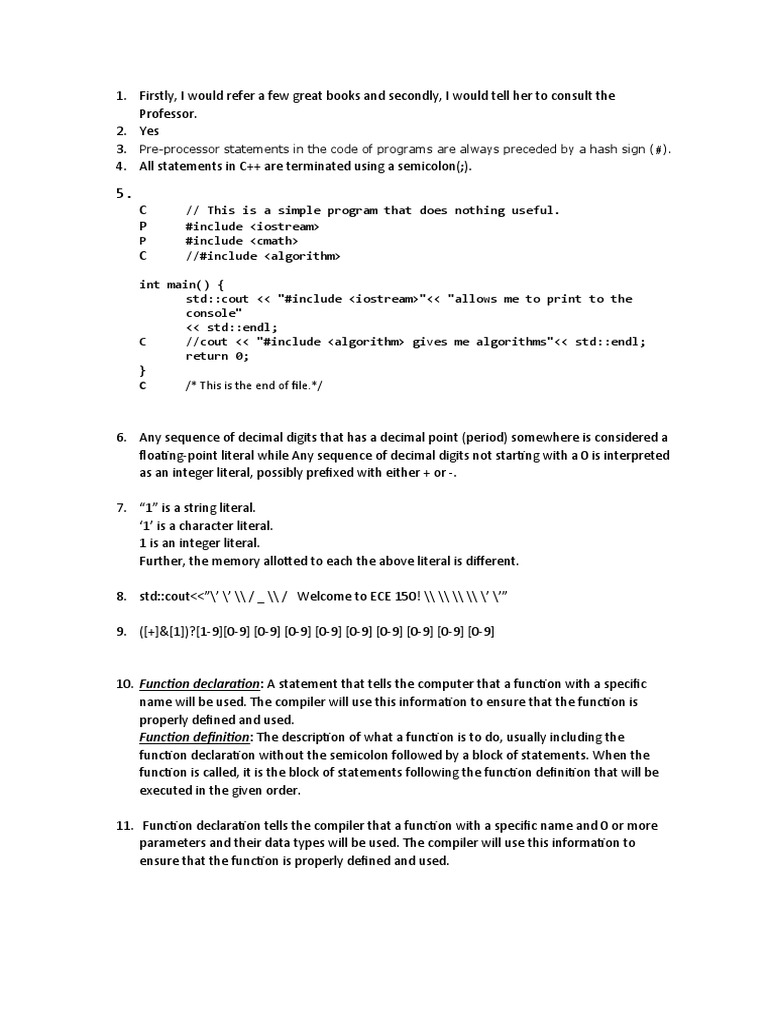 C Programming Concepts Function Declarations Definitions Main Function Preprocessor