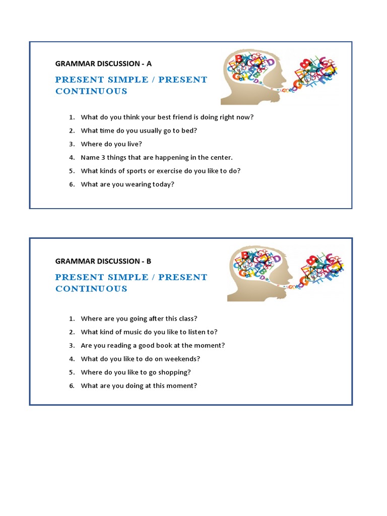 Present Simple Continuous - Discussion | PDF