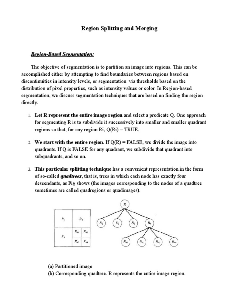 Region Splitting and Merging | PDF