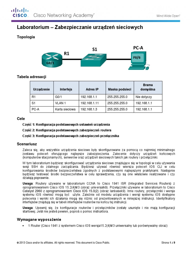 11.2.4.6 Lab - Securing Network Devices 1 | PDF
