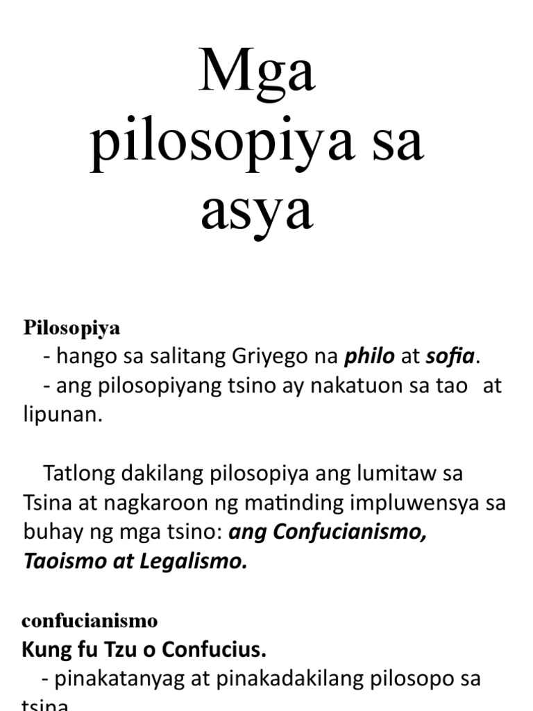 Mga Pilosopiya Sa Asya | PDF