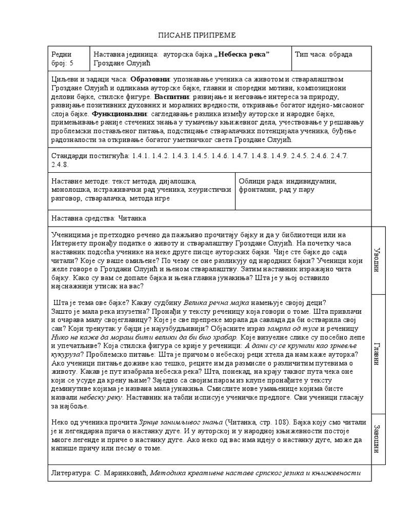 Nebeska Reka Grozdane Olujic | PDF