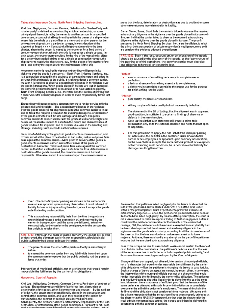 Chapter Ii Part 2 | PDF | Common Carrier | Bill Of Lading
