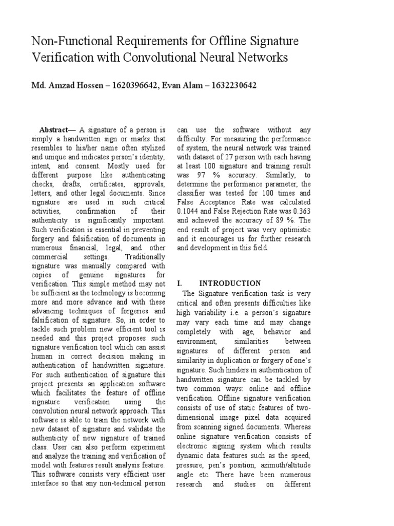 Offline Signature Verification using CNN | PDF | Artificial Neural Network | Machine Learning