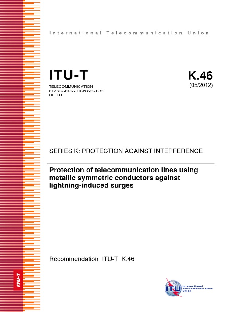 ITU-T Recommendation K.46 PDF | PDF | Itu T | Insulator (Electricity)
