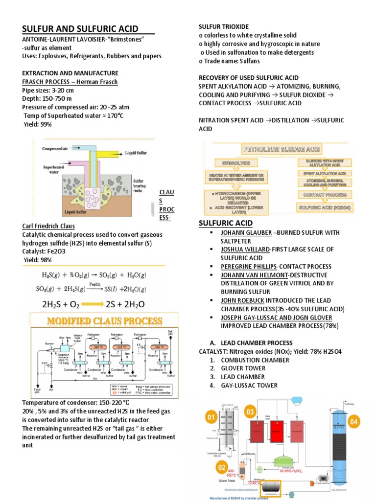 Sulfur and Sulfuric Acid | PDF | Fertilizer | Sulfuric Acid