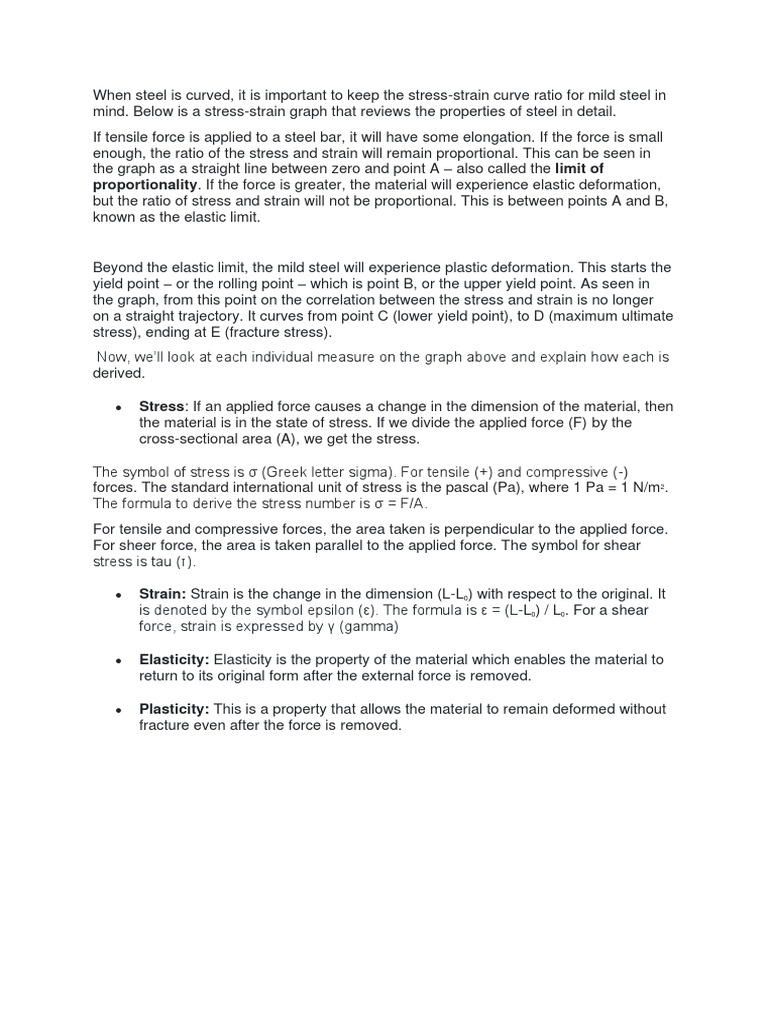 Limit of Proportionality | PDF | Deformation (Engineering) | Yield ...