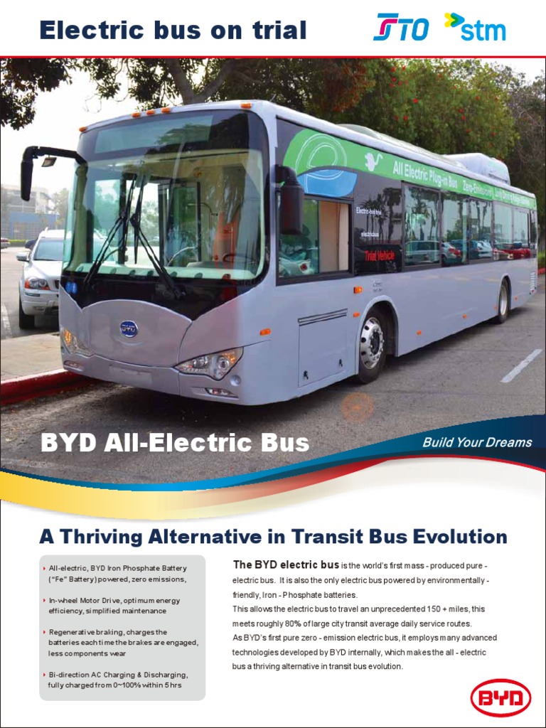 BYD All-Electric Bus | PDF | Electric Vehicle | Electric Motor