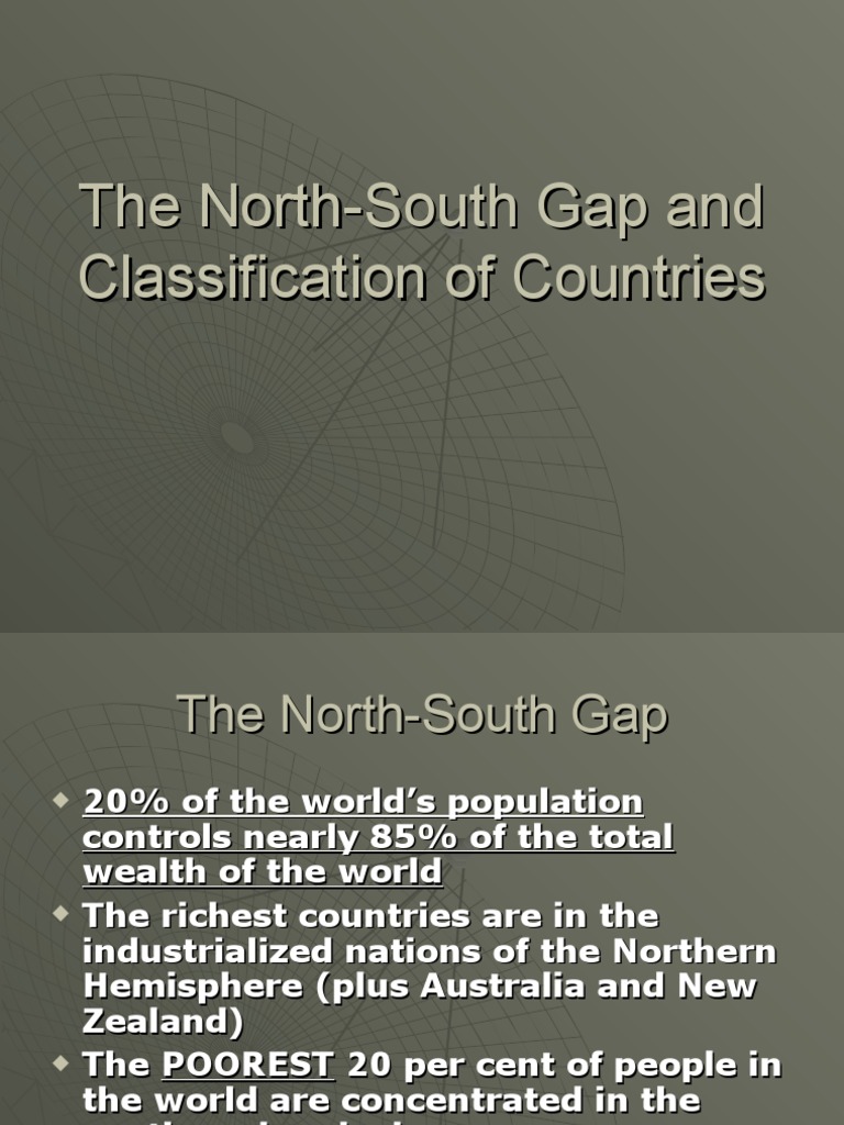 The North-South Gap and Classification of Countries | PDF | Developing ...