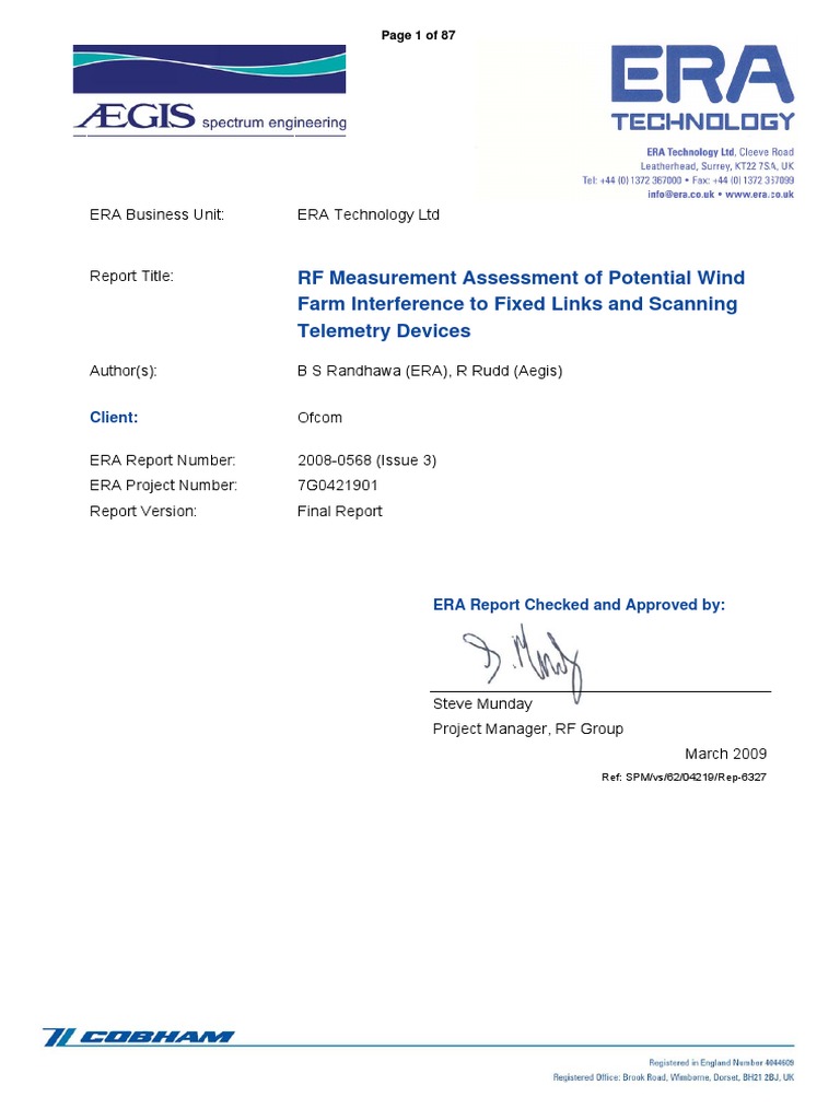 Windfarm Report PDF | PDF | Antenna (Radio) | Radio