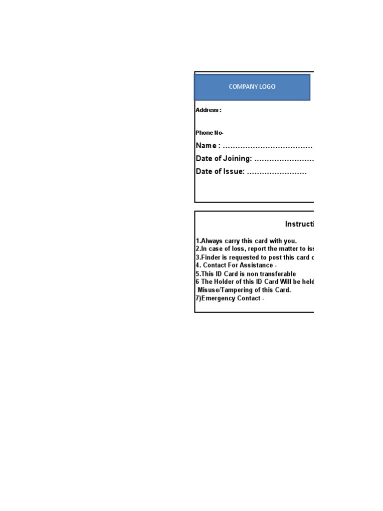 Id Card Sample | PDF