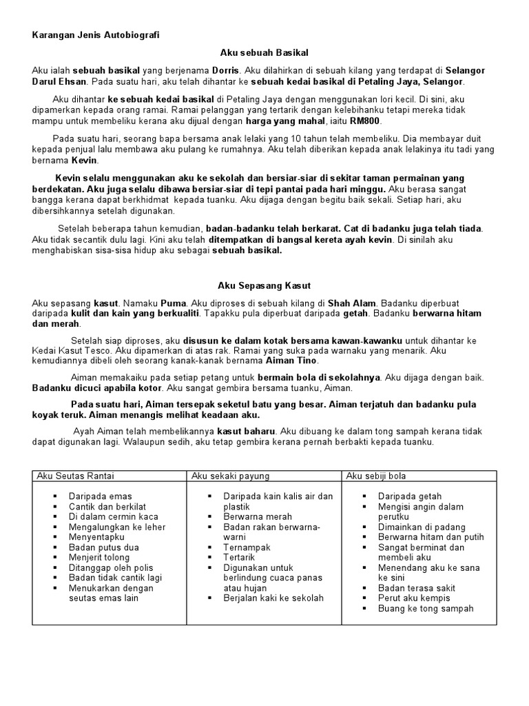 Karangan Jenis Autobiografi Pdf