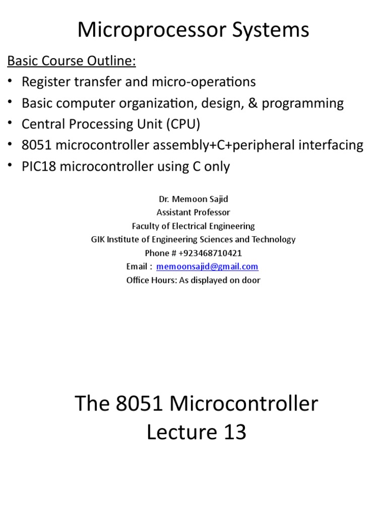 Microprocessor Systems Course | PDF | Microcontroller | Central Processing Unit