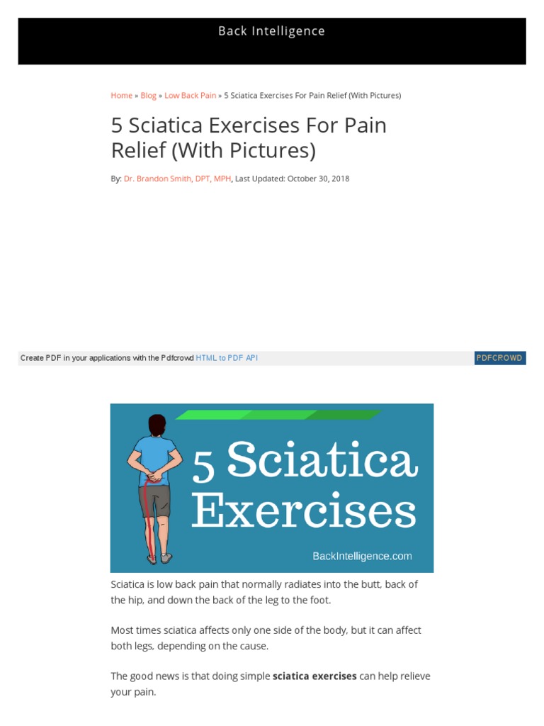 5 Sciatica Exercises For Pain Relief (With Pictures) : Back ...