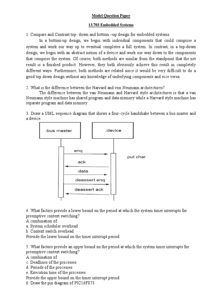 ES Model Question Paper With Solution Key | PDF | Input/Output | Embedded System