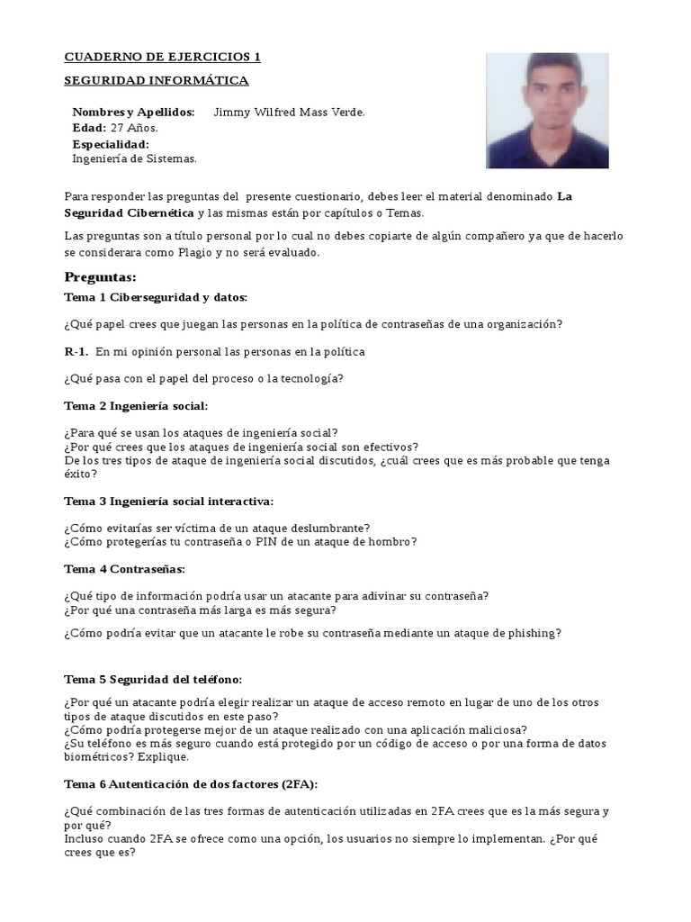 Cuadernos Ejercicios 1 Seguridad Informatica | PDF | Ingeniería Social ...
