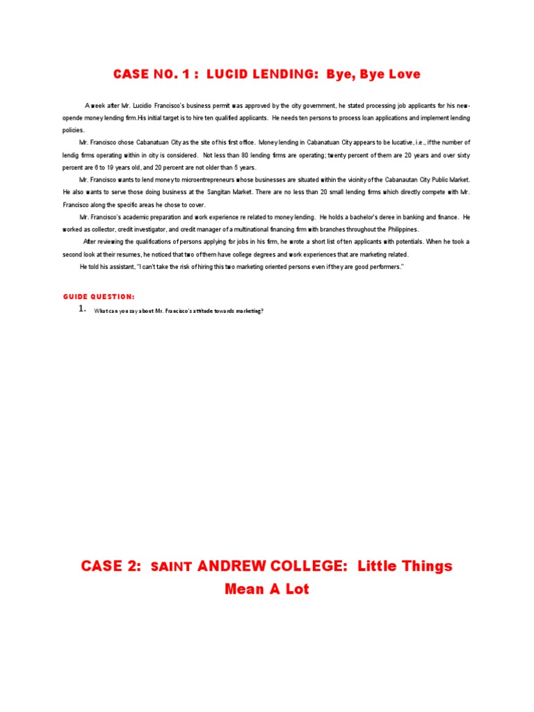 Case Study - ENTREP III | PDF | College | Loans