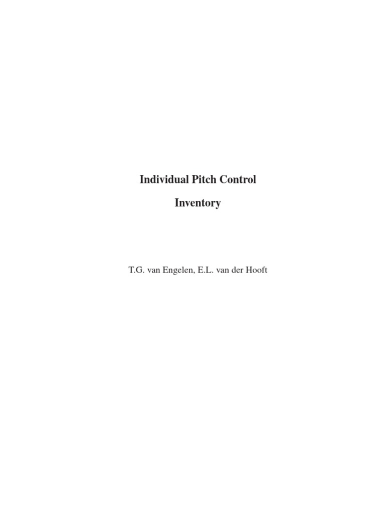 Individual Pitch Control for Wind Turbines | PDF | Filter (Signal ...