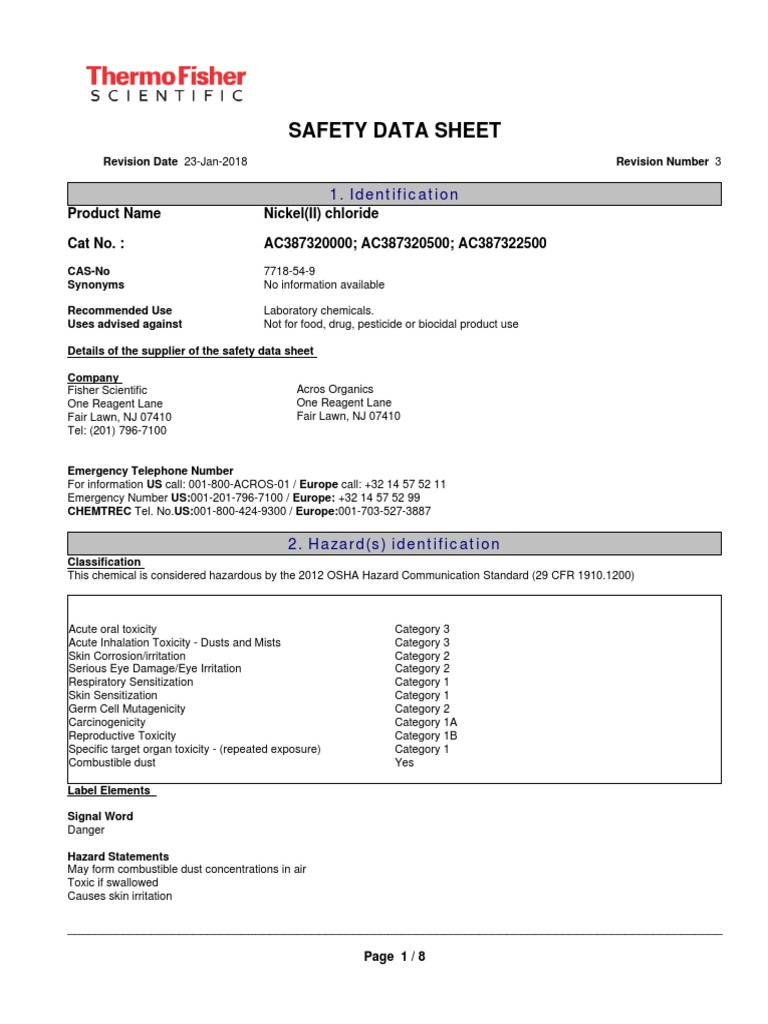 Nickel | PDF | Toxicity | Personal Protective Equipment