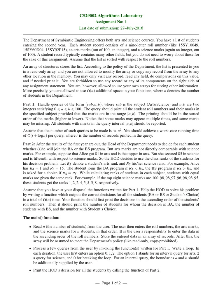 Lab1 Assignment | PDF | Array Data Structure | Algorithms And Data Structures