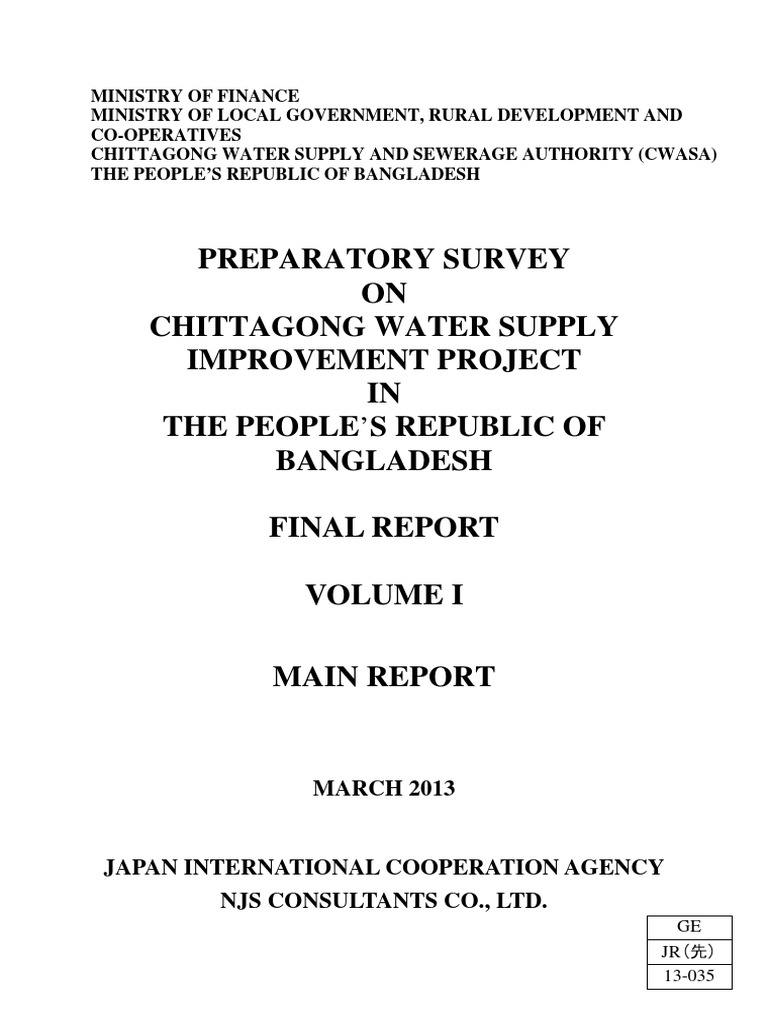 JICA Report PDF | PDF | Water Supply | Sewage Treatment