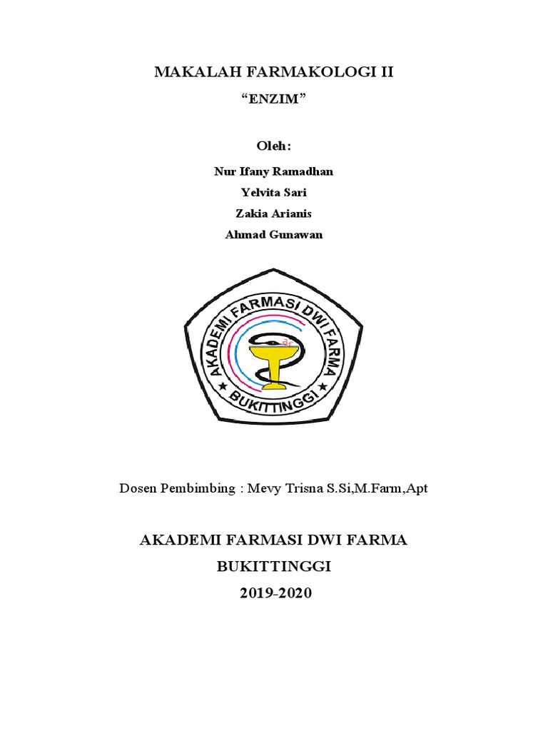 Tugas Makalah Farmakologi II ENZIM IV B | PDF