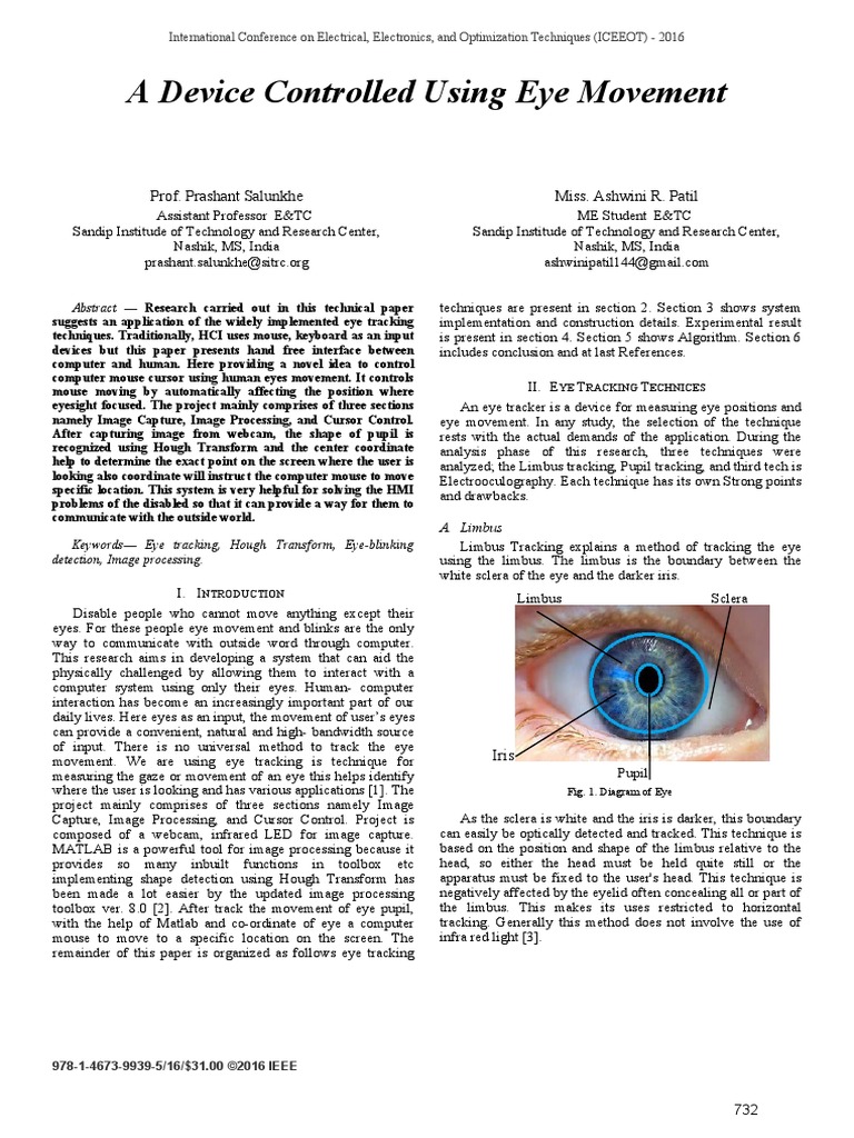 3.3.5 - 146 - A Device Controlled Using Eye Movement | PDF | Vision ...