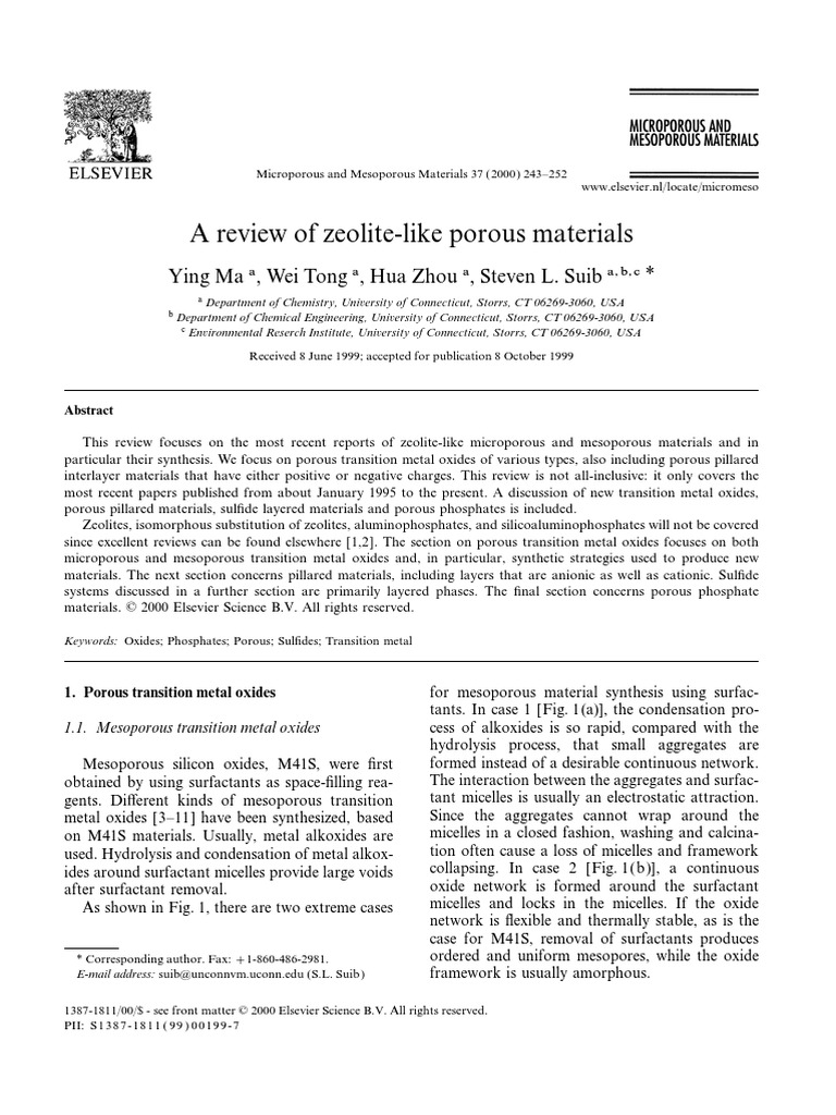 A Review of Zeolite-Like Porous Materials PDF | PDF | Porosity | Adsorption