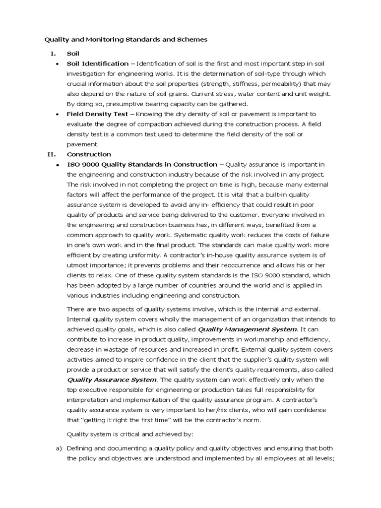 Quality and Monitoring Standards and Schemes | PDF | Quality Assurance ...