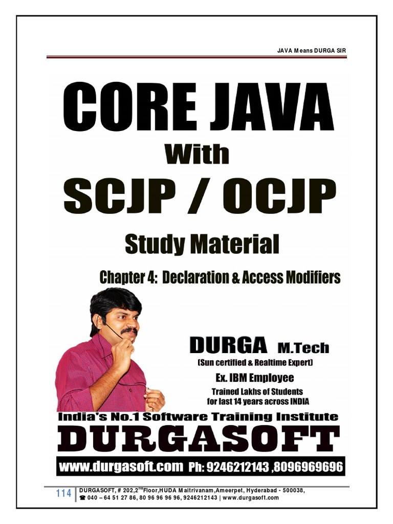 Declaration And Access Modifiers Pdf Pdf Class Computer Programming Method Computer