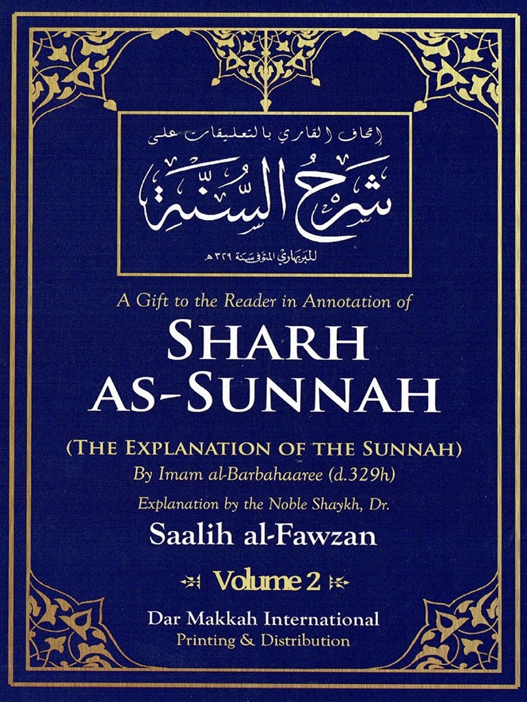 Sharh As Sunnah by Imam Al Barbahaaree Exp Saalih Al Fawzan Vol ...